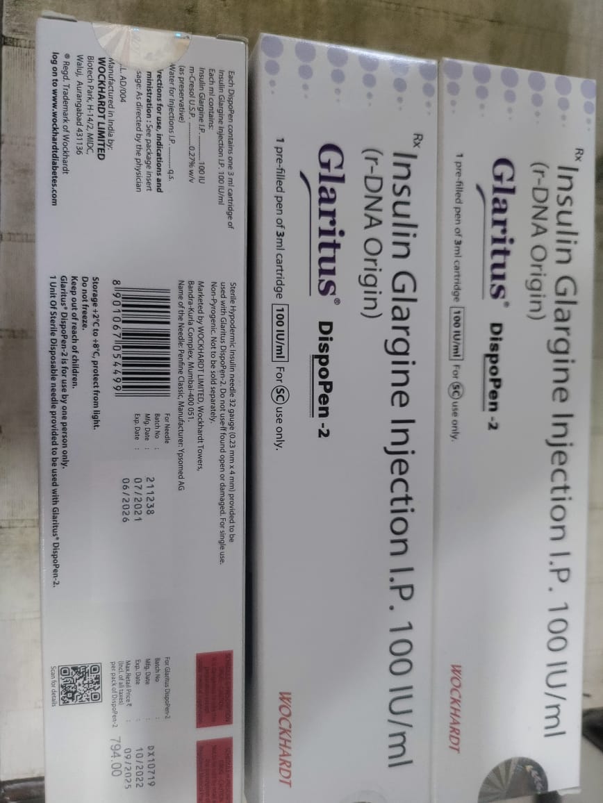 Insulin Glargine Injection 100IU - PHARMIKA INDIA PVT LTD.